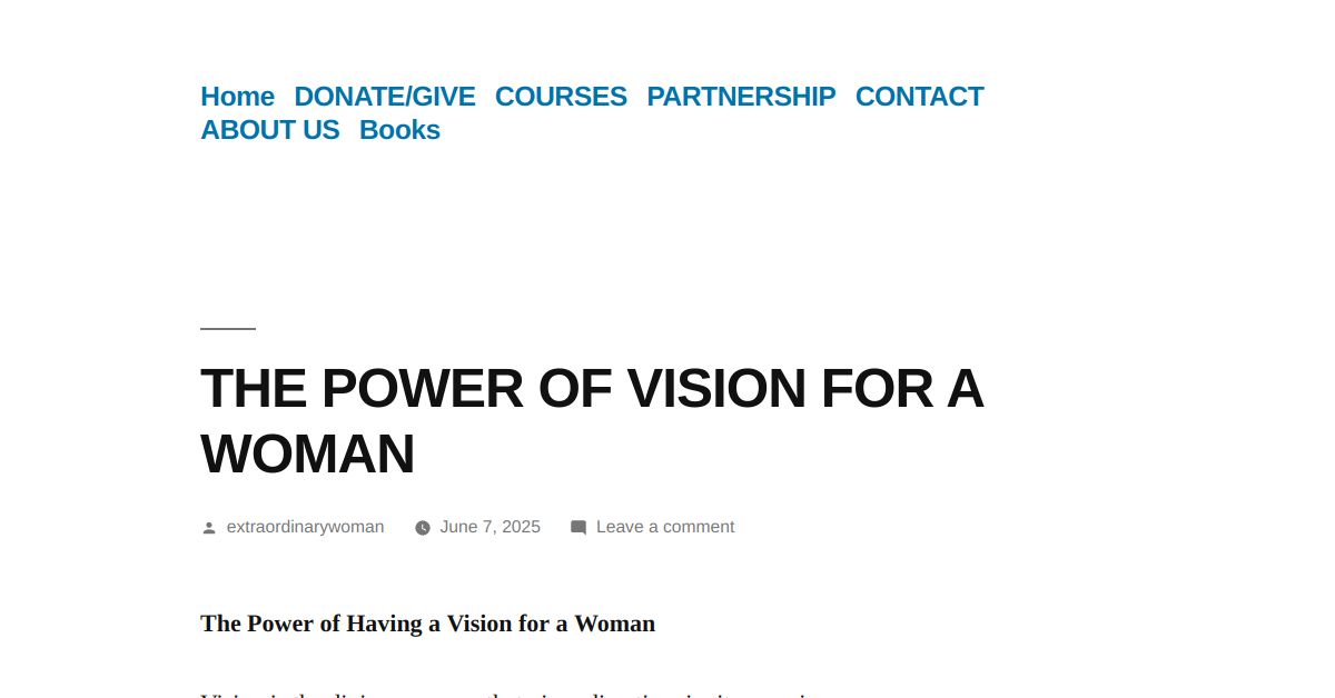 THE POWER OF VISION FOR A WOMAN